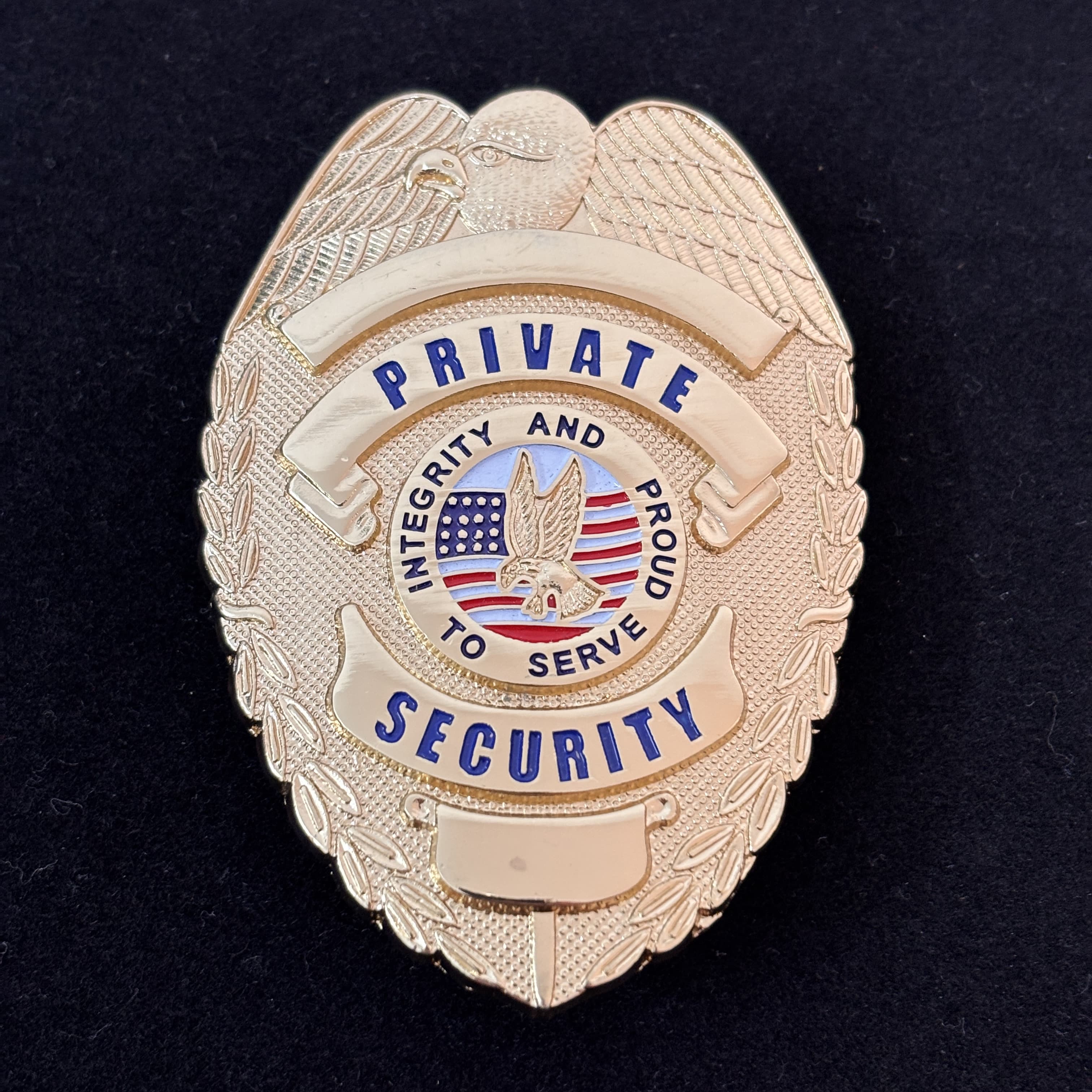 Integrity And Proud To Serve Private Security Badge Replica Movie Prop