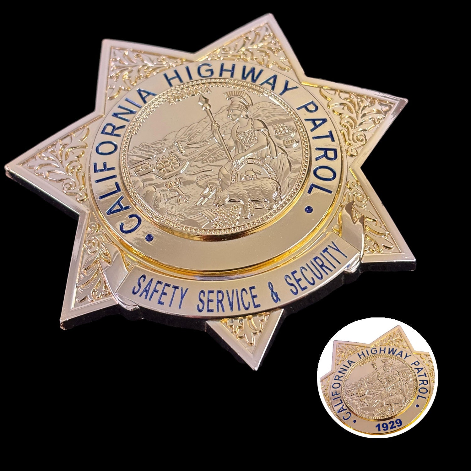 US CHP SAFETY SERVICE & SECURITY California Highway Patrol Badge Repli